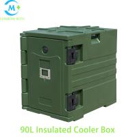 China SUNMORE ROTO OEM 90L Army Green Handle Type Rotomolded Insulated Box, Thick PU Foam Hot & Cold Holding GN Pan Food Transport Cabinet For Central Kitchen Catering Canteen for sale