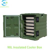 China SUNMORE ROTO OEM 90L Army Green Handle Type Rotomolded Insulated Box, Thick PU Foam Hot & Cold Holding GN Pan Food Transport Cabinet For Central Kitchen Catering Canteen for sale