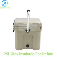China SUNMORE ROTO 25L Grey Rotomolded Insulated Cooler Box, Outdoor Portable Ice Chest, Waterproof Thermal Cooler Box For Fishing Camping Travel for sale