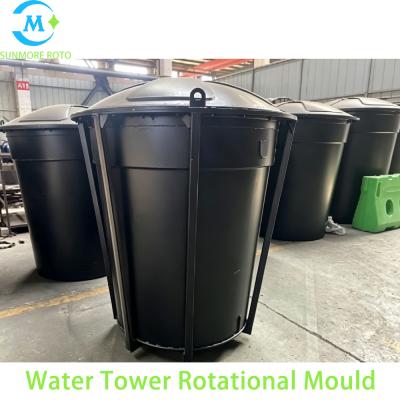 China SUNMORE ROTO Custom Steel Rotomolding Mold For Plastic Water Tank, Vertical Water Tower Rotational Mould For Rotomolded Water Storage Tank for sale