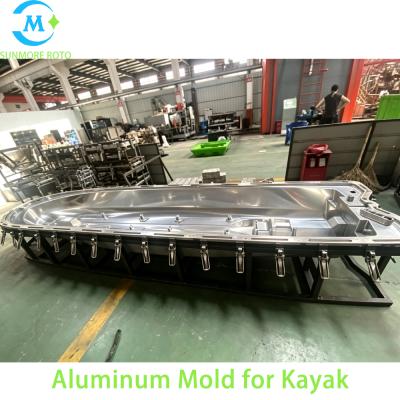 China SUNMORE ROTO Rotational Cast Aluminum Rotomold For Rotomolded Kayak, Custom CNC Fabricated Plastic Canoe Rotational Molding Tool for sale