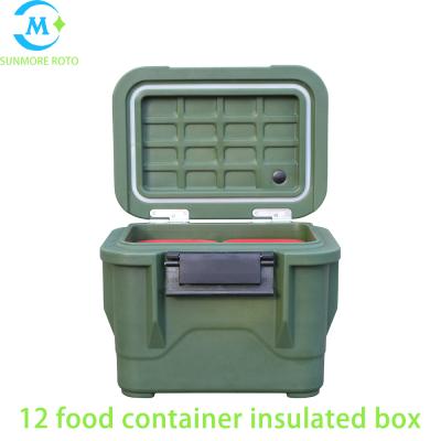 China SUNMORE ROTO Rotomolded Insulated Food Transport Box Holds 12 GN Food Pans, Portable Thermal Hot Food Container For Catering Group Meal Delivery for sale