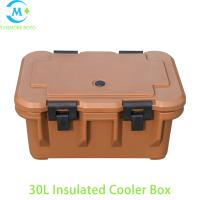 China SUNMORE ROTO 30L Brown Rotomolded Insulated Food Cooler Box, Portable Thermal Food Transport Box For Catering Takeaway Group Meal Delivery for sale