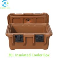 China SUNMORE ROTO 30L Brown Rotomolded Insulated Food Cooler Box, Portable Thermal Food Transport Box For Catering Takeaway Group Meal Delivery for sale