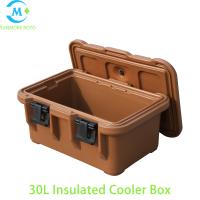 China SUNMORE ROTO 30L Brown Rotomolded Insulated Food Cooler Box, Portable Thermal Food Transport Box For Catering Takeaway Group Meal Delivery for sale