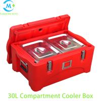 China SUNMORE ROTO 30L Red Rotomolded GN Pan Insulated Food Box, Custom Compartment Portable Thermal Container For Catering Group Meal Delivery for sale