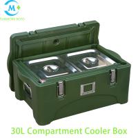 China SUNMORE ROTO 30L Dark Green Rotomolded GN Pan Insulated Food Box, Custom 2 / 3 Compartment Portable Thermal Container For Catering Group Meal Delivery for sale