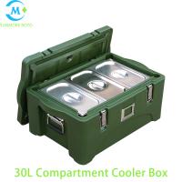 China SUNMORE ROTO 30L Dark Green Rotomolded GN Pan Insulated Food Box, Custom 2 / 3 Compartment Portable Thermal Container For Catering Group Meal Delivery for sale