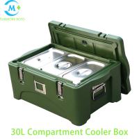China SUNMORE ROTO 30L Dark Green Rotomolded GN Pan Insulated Food Box, Custom 2 / 3 Compartment Portable Thermal Container For Catering Group Meal Delivery for sale