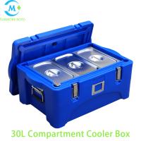 China SUNMORE ROTO 30L Blue Rotomolded Thermal Food Carrier Box, Customizable 2 or 3 GN Pan Insulated Container For Canteen & Catering Meal Transport for sale