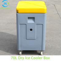 China SUNMORE ROTO 70L Rotomolded Dry Ice Cooler Box, Portable Insulated Dry Ice Storage Container With Casters For Cold Chain Transportation for sale