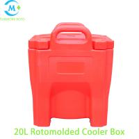 China SUNMORE ROTO 20L Red Rotomolded Portable Insulated Cooler Box, Small Thermal Storage Container For Outdoor Camping Fishing Food Transport for sale