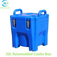 China SUNMORE ROTO 20L Blue Rotomolded Insulated Cooler Box, Portable All-Weather Thermal Storage Bin For Outdoor Activities & Catering Fresh Food Transport for sale