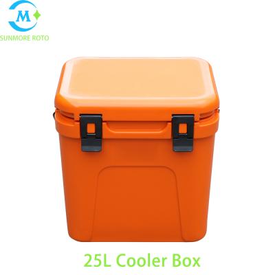 China SUNMORE ROTO Custom 25L Rotomolded Thermal Cooler Container, Sealed Portable Insulated Storage Box For Outdoor Activities, Fresh Product Transport for sale