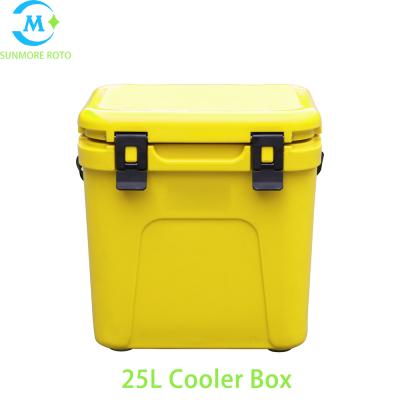 China SUNMORE ROTO OEM Custom Color 25L Rotomolded Thermal Cooler Container, Sealed Portable Insulated Storage Box For Outdoor Activities And Fresh Goods Transport for sale