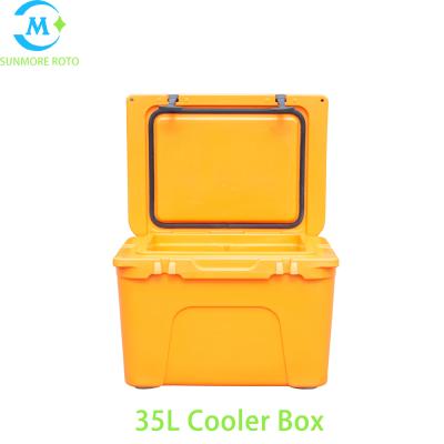 China SUNMORE ROTO OEM 35L Rotomolded Thermal Cooler Container, Openable Sealed Portable Insulated Storage Box For Outdoor Activities, Fresh Product Transport for sale