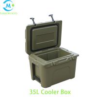 China SUNMORE ROTO Custom 35L Rotomolded Insulated Cooler Box, Double Latch Sealed Portable Temperature Retention Container For Outdoor Fishing And Fresh Product Storage for sale