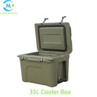 China SUNMORE ROTO Custom 35L Rotomolded Insulated Cooler Box, Double Latch Sealed Portable Temperature Retention Container For Outdoor Fishing And Fresh Product Storage for sale