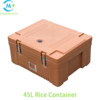 China SUNMORE ROTO 45L Commercial Rotomolded Hot Food Container, Stainless Steel Buckle Insulated Rice Storage Box For Canteen Group Meal Transportation for sale