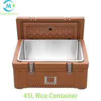 China SUNMORE ROTO 45L Commercial Rotomolded Hot Food Container, Stainless Steel Buckle Insulated Rice Storage Box For Canteen Group Meal Transportation for sale