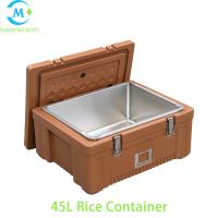 China SUNMORE ROTO 45L Commercial Rotomolded Hot Food Container, Stainless Steel Buckle Insulated Rice Storage Box For Canteen Group Meal Transportation for sale