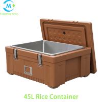 China SUNMORE ROTO 45L Commercial Rotomolded Hot Food Container, Stainless Steel Buckle Insulated Rice Storage Box For Canteen Group Meal Transportation for sale