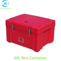 China SUNMORE ROTO OEM 60L Rotomolded Insulated Rice Container, Stainless Steel Buckle Sealed Thermal Hot Food Box For Central Kitchen & Group Catering Delivery for sale