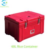 China SUNMORE ROTO OEM 60L Rotomolded Insulated Rice Container, Stainless Steel Buckle Sealed Thermal Hot Food Box For Central Kitchen & Group Catering Delivery for sale