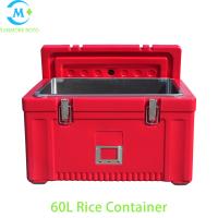 China SUNMORE ROTO OEM 60L Rotomolded Insulated Rice Container, Stainless Steel Buckle Sealed Thermal Hot Food Box For Central Kitchen & Group Catering Delivery for sale