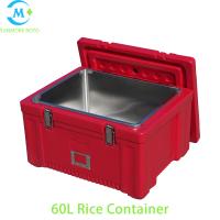 China SUNMORE ROTO OEM 60L Rotomolded Insulated Rice Container, Stainless Steel Buckle Sealed Thermal Hot Food Box For Central Kitchen & Group Catering Delivery for sale
