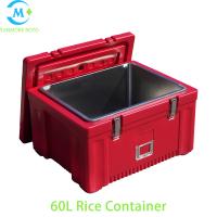 China SUNMORE ROTO OEM 60L Rotomolded Insulated Rice Container, Stainless Steel Buckle Sealed Thermal Hot Food Box For Central Kitchen & Group Catering Delivery for sale