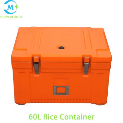 China SUNMORE ROTO 60L Rotomolded Catering Thermal Rice Box, Stainless Steel Latch Airtight Insulated Hot Food Container For Staff Canteen And Outdoor Catering for sale