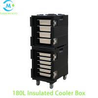 China SUNMORE ROTO 180L Rotomolded Front Loading Insulated Food Box, Wheeled Thermal Catering Cabinet With GN Pan Slots For Central Kitchen Food Delivery for sale