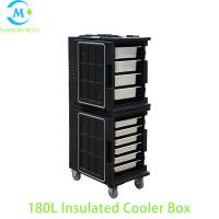 China SUNMORE ROTO 180L Rotomolded Front Loading Insulated Food Box, Wheeled Thermal Catering Cabinet With GN Pan Slots For Central Kitchen Food Delivery for sale