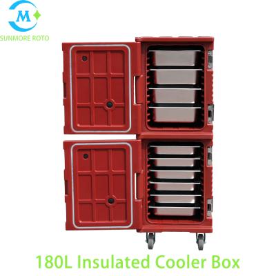 China SUNMORE ROTO OEM 180L Rotomolded Mobile GN Pan Insulated Cabinet, Front Access Thermal Food Storage Box With Casters For Commercial Catering & Off-site Food Delivery for sale