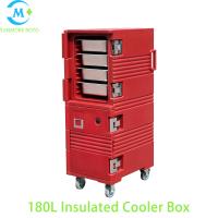 China SUNMORE ROTO OEM 180L Rotomolded Mobile GN Pan Insulated Cabinet, Front Access Thermal Food Storage Box With Casters For Commercial Catering & Off-site Food Delivery for sale