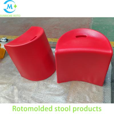 China SUNMORE ROTO Custom Rotomolded Plastic Stool, Outdoor Curved Shape Heavy Duty Rotational Molding Plastic Stool For Playground Park Public Area for sale