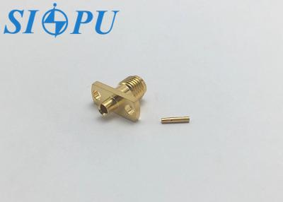 China SMA Female RF Coaxial Connector – Two-Hole Flange Mount, 18GHz for sale