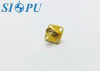 China SMA RF Coaxial Connector – Four-Hole Flange Mount Receptacle, 18GHz for sale