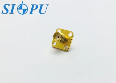 China SMA RF Coaxial Connector – Four-Hole Flange Mount Receptacle, 18GHz for sale
