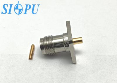 China TNC Female RF Coaxial Connector – Flange Mount, Compatible with 2# Semi-Rigid / Semi-Flexible Cable for sale