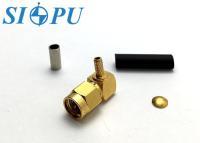 China SMA Male RF Coaxial Connector – Right Angle, Compatible with RG316/U Cable, 18GHz for sale