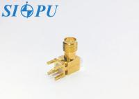 China SMA Female RF Coaxial Connector – P Corner Microstrip Type, PCB Soldering, 18GHz for sale