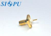 China SSMA Female RF Coaxial Connector – Brass Body, Four-Hole Flange Mount for sale
