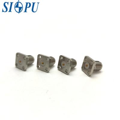 China SMA Female RF Coaxial Connector – Flange Mount, Stainless Steel, 18GHz Frequency Durability for sale