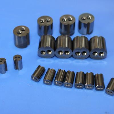 China Tungsten Carbide Twin Hole Nozzle for 1000μm Tin-Ball Laser Welding | 86-93 HRA Hardness for sale