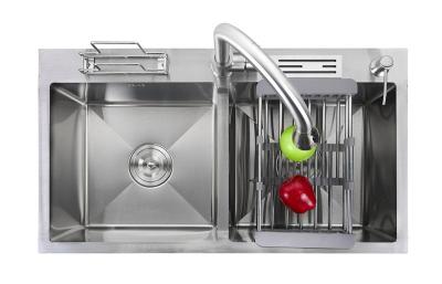 China Nano Handmade Kitchen Sink Above Counter With Kinfe And Cutting Board Shelf Anti Corrosion for sale