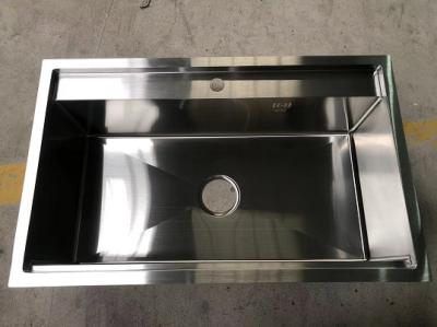 China 12MM Stainless Steel Single Bowl Sink Wire Drawing Household Kitchen for sale