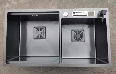 China Shallow Stainless Steel Single Bowl Sink Stepped 304 Kitchen Double Trough High And Low Basin for sale