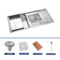 China Silver Handmade Kitchen Sink With Undermount OEM Exterior Dimensions for sale